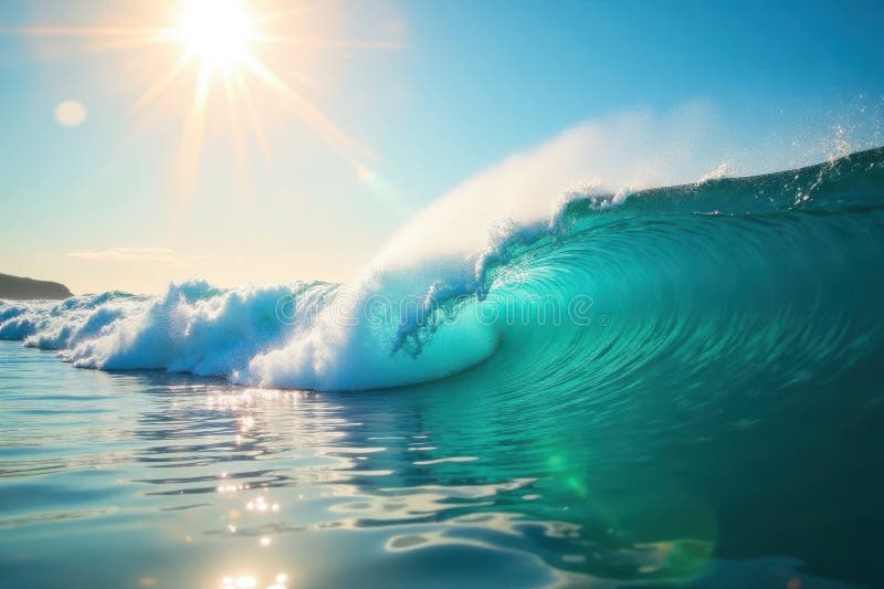 Sunlight Dances on Turquoise Waves, Creating a Brilliant Display ...