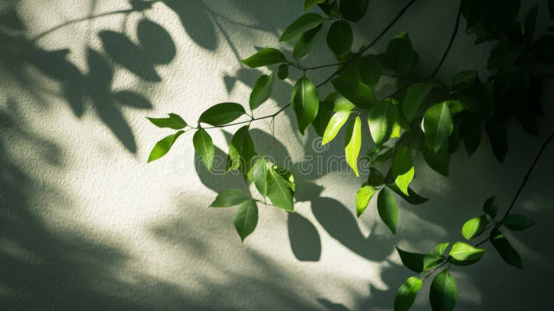 Sunlight Dappled Leaves on a Wall Stock Illustration - Illustration of ...
