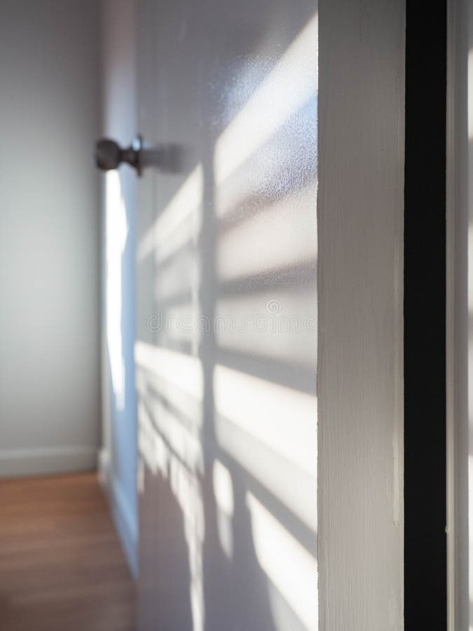 Sunlight,on Door and Wall,Color White,Shadow on Light Stock Photo ...