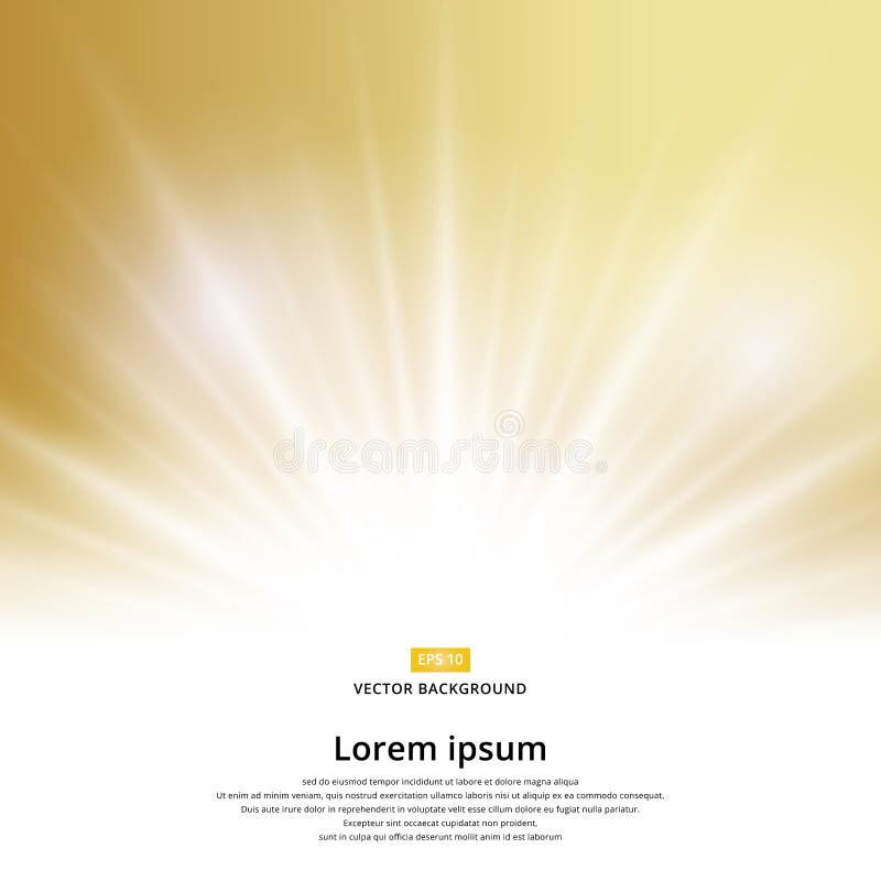 Sunlight Effect Sparkle on Gold Background with Copy Space. Stock ...