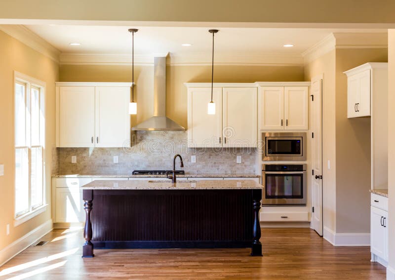 Sunlight in Empty Modern Kitchen Stock Photo - Image of home, modern ...