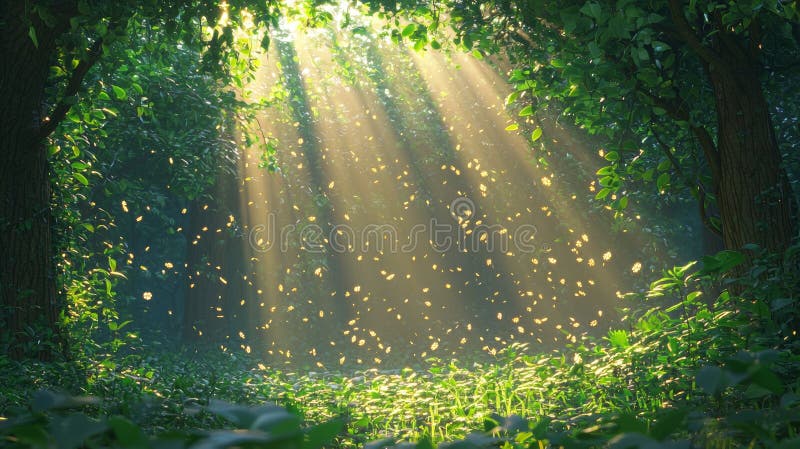 Sunlight Filtered through Leaves, Creating a Magical, Sparkling ...
