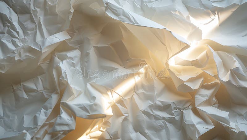 Sunlight Filtering through Crumpled White Paper Creates Abstract Shapes ...