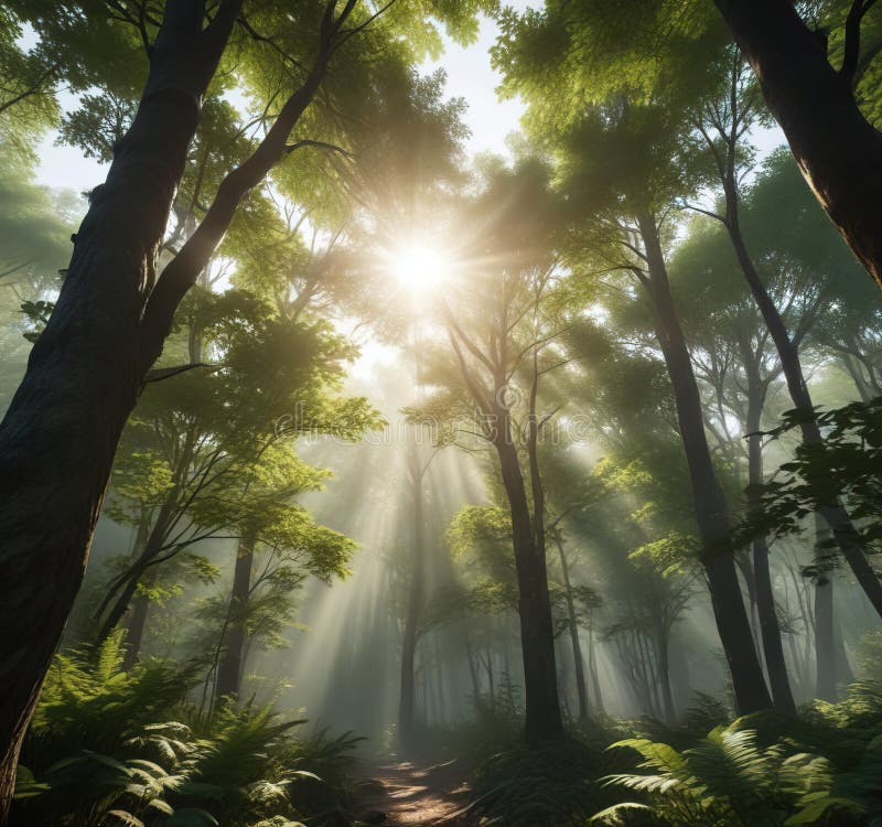 Sunlight Filtering through Forest Canopy - Gentle Illumination on ...