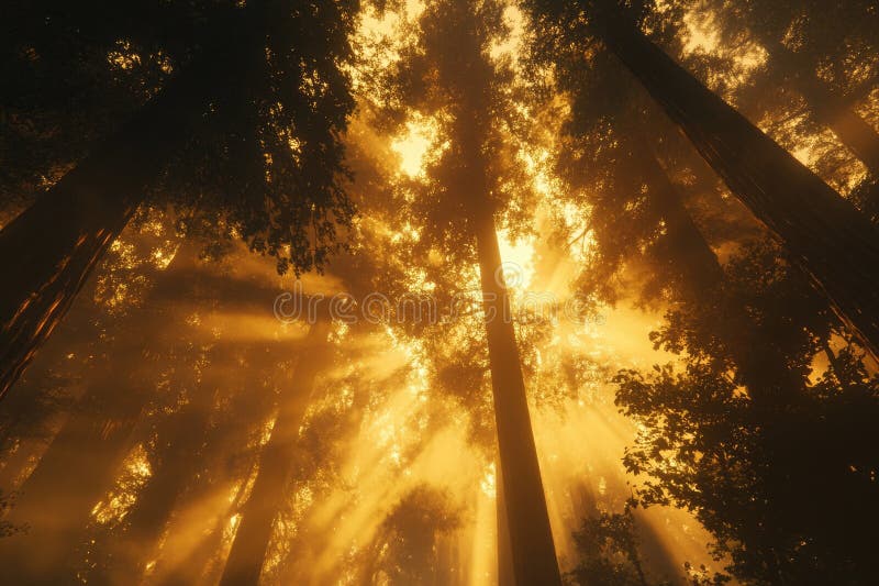 Sunlight Filtering through Forest Trees Stock Image - Image of sunlight ...
