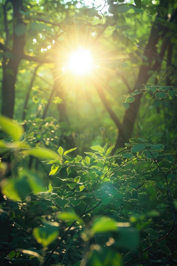 Sunlight Filtering through Forest Trees Stock Image - Image of foliage ...
