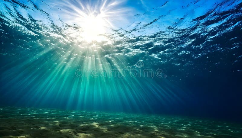 Sunlight Filtering through Ocean Water Stock Illustration ...