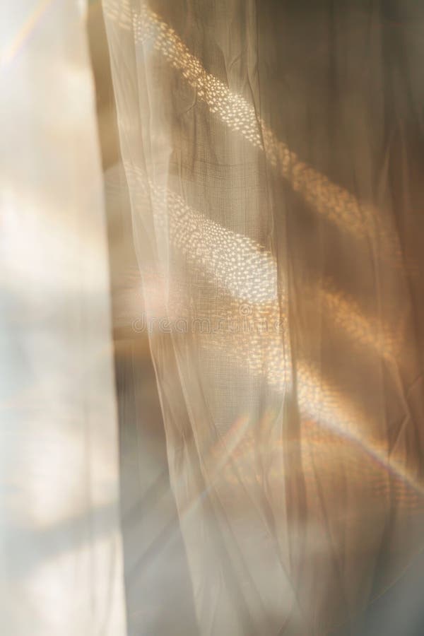Sunlight Filtering through Sheer White Curtains in a Serene Minimalist ...