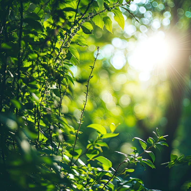 Sunlight Filtering through Tree Leaves Stock Illustration ...
