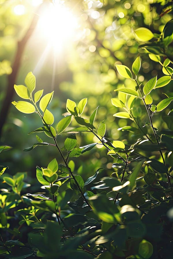 Sunlight Filtering through Tree Leaves Stock Illustration ...