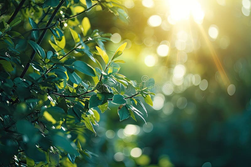 Sunlight Filtering through Tree Leaves Stock Illustration ...