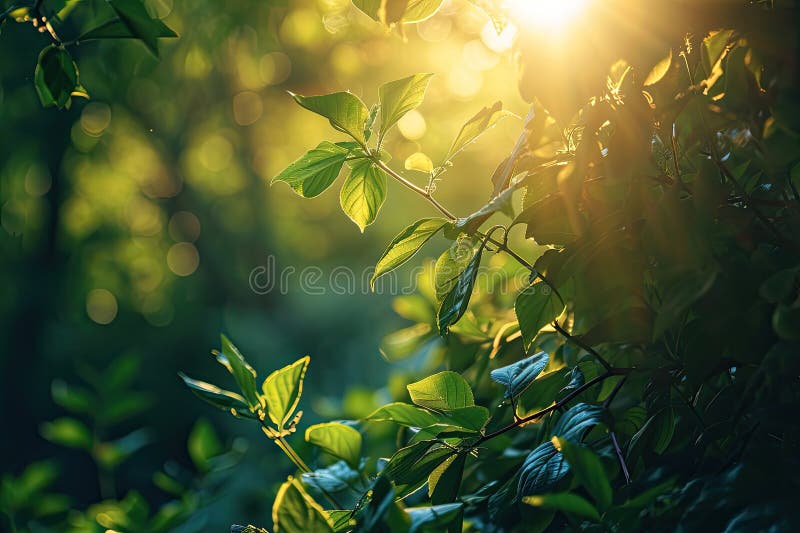 Sunlight Filtering through Tree Leaves Stock Illustration ...
