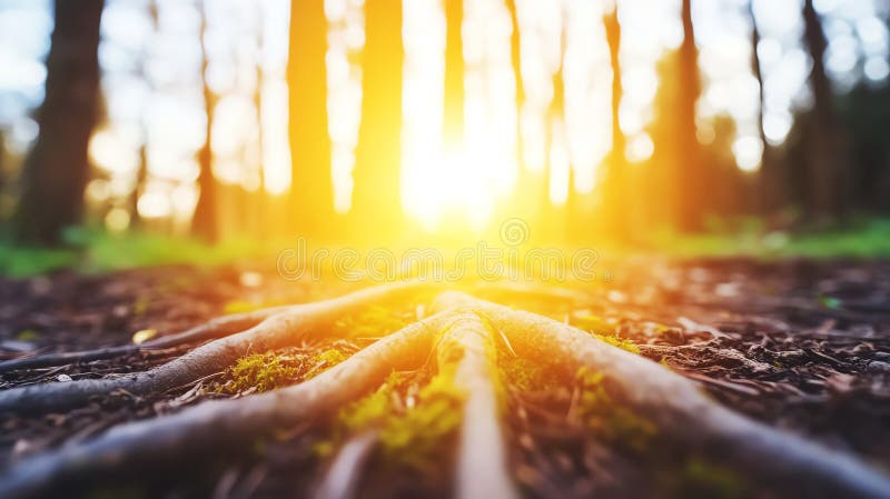 Sunlight Filtering through Trees, the Forest Floor and Exposed Roots ...