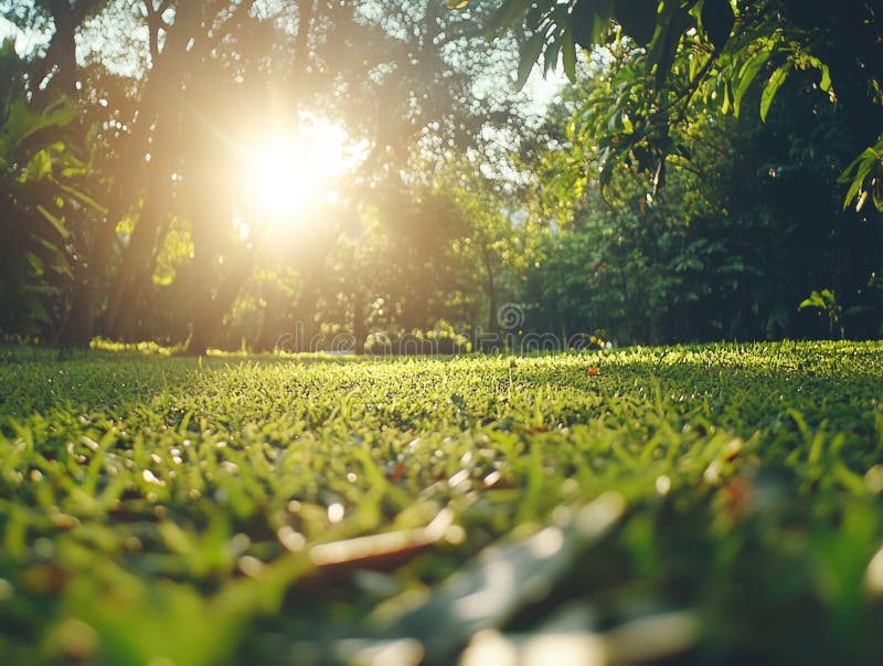 Sunlight Filtering through Trees in Park Stock Image - Image of relax ...