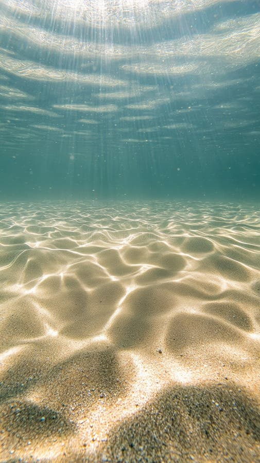 Sunlight Filtering through Water Illuminating Sandy Bottom Stock Image ...