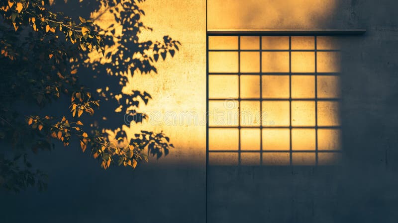 Sunlight Filtering through a Window Casting Shadows on a Wall Stock ...