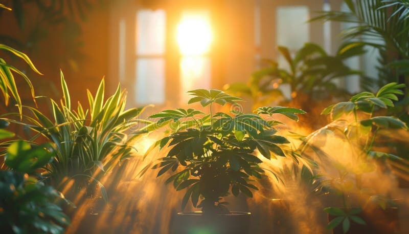 Sunlight Filtering through Windows of Greenhouse Filled with ...