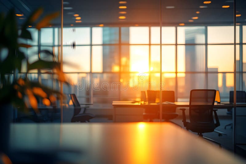 Sunlight Filtering through Windows into a Modern Office Space with ...