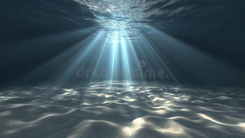 Sunlight Filters through Dark Ocean Water, Creating a Stunning ...