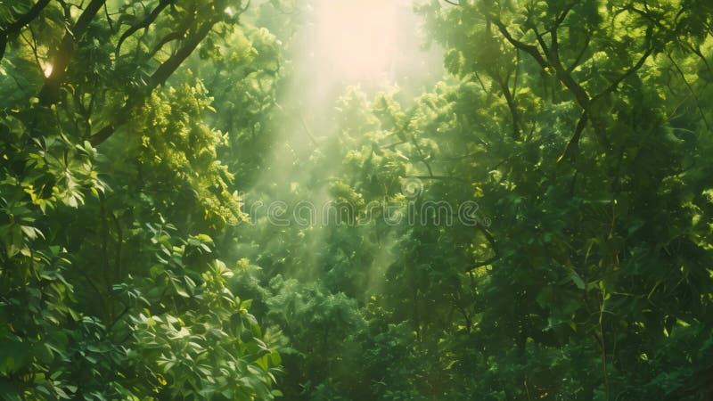 Sunlight Filters through a Dense Canopy of Trees, Creating a Dappled ...