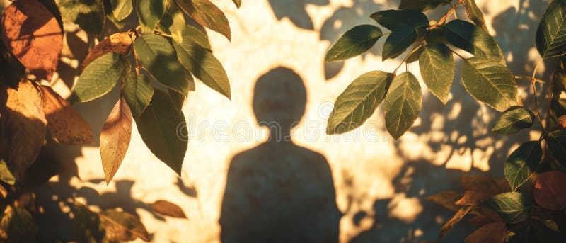 Golden Hour Shadows Leaf Patterns Dancing in the Sunset Glow Stock ...