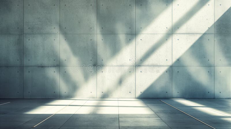 Sunlight Casting Shadows Across Concrete Wall in Modern Museum Interior ...