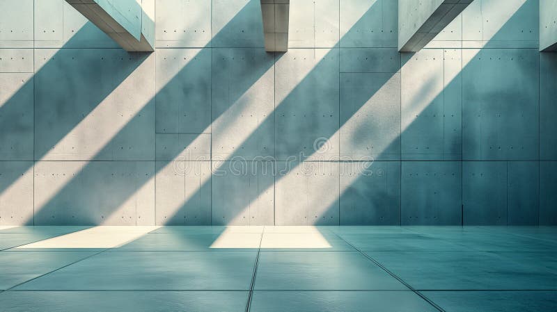 Sunlight Casting Shadows Across Concrete Wall in Modern Museum Interior ...