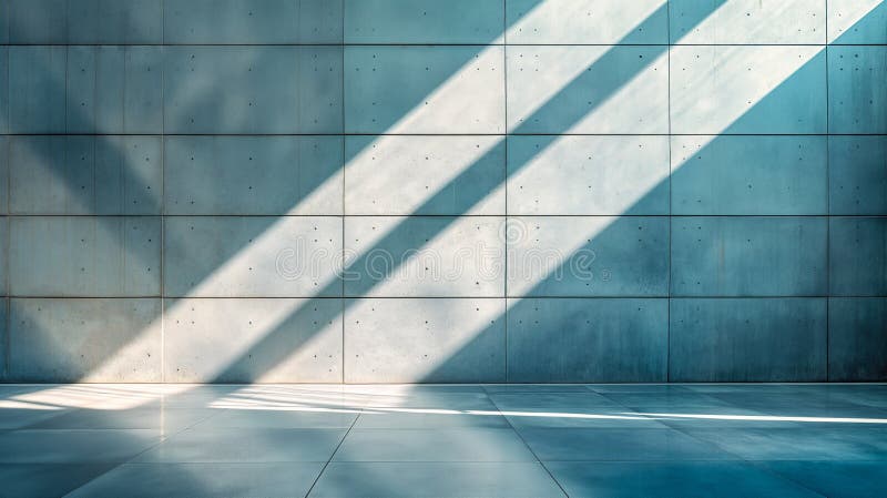 Sunlight Casting Shadows Across Concrete Wall in Modern Museum Interior ...