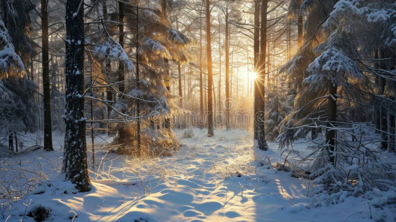 Sunlight Filters through a Lush Green Forest, Highlighting a Serene ...