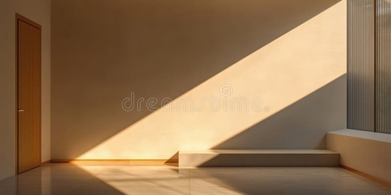 Sunlight Filters through a Window, Casting Light on a White Wall in a ...