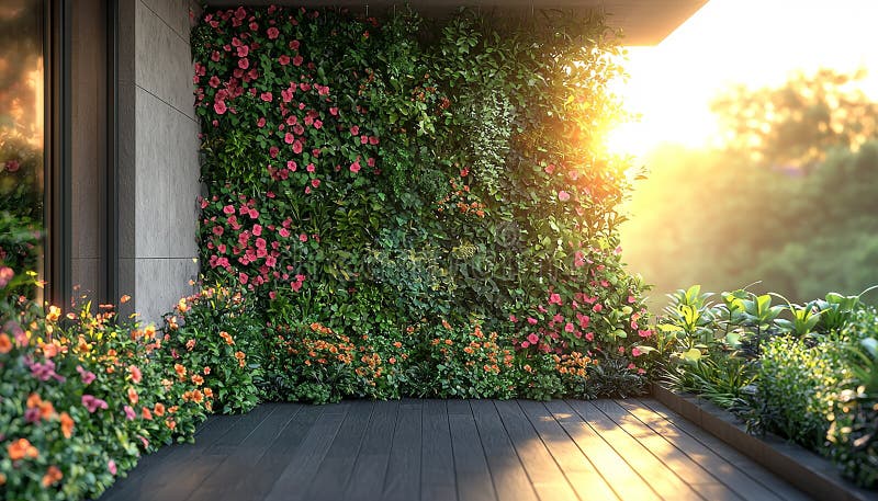 Sunlight Filters through Window, Illuminating Fresh Green Grass ...