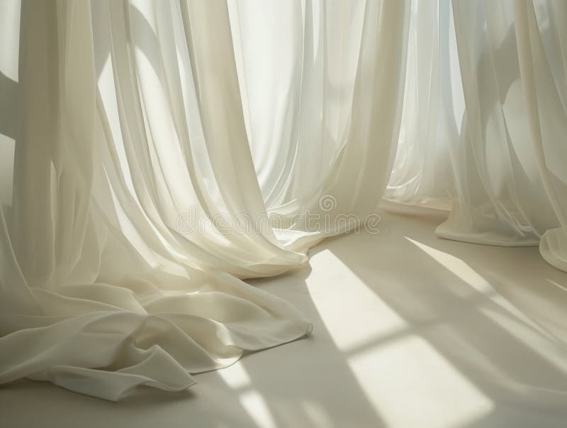 Sunlight through Flowing White Curtains Stock Photo - Image of bright ...