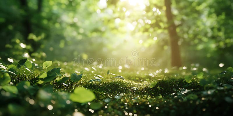 Sunlight through Forest Canopy Stock Illustration - Illustration of ...