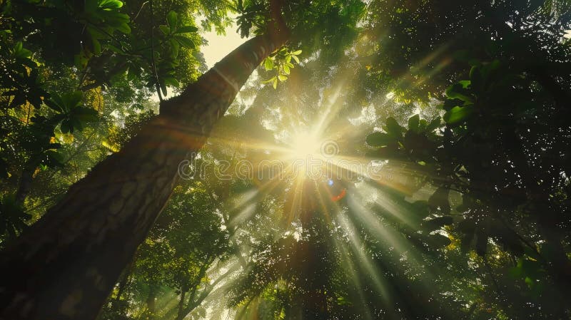 Sunlight through Forest Canopy: a Moving Perspective Stock Photo ...