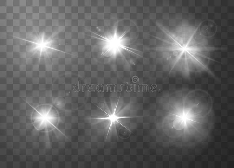 Sunlight Glare Effects Vector Illustration Set Stock Vector ...