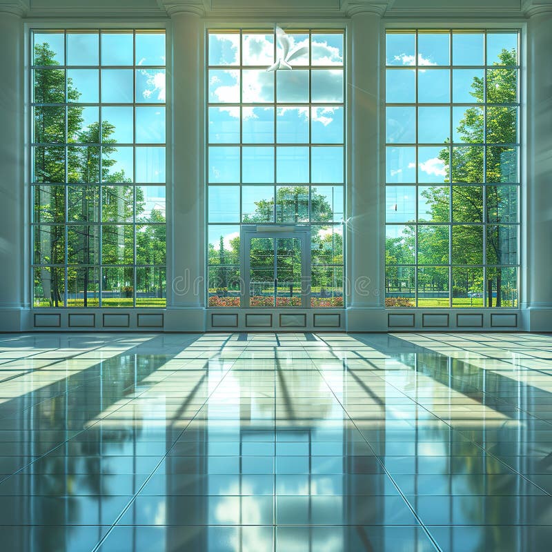 Sunlight through Glass Windows Stock Illustration - Illustration of ...