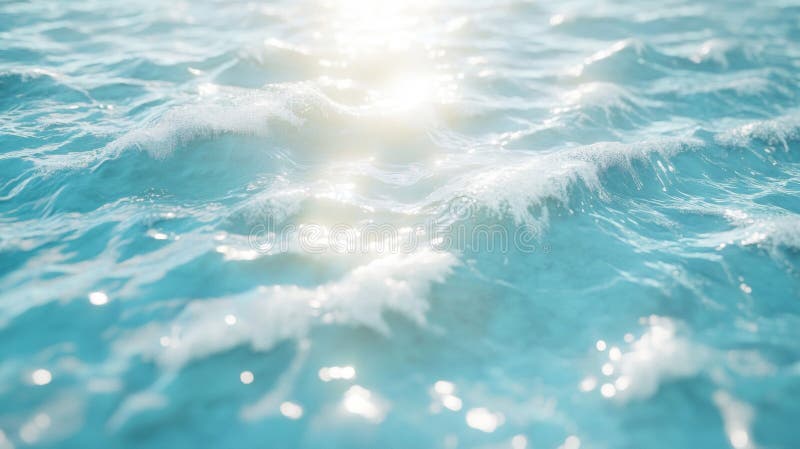 Sunlight Gleaming on Gentle Ocean Waves Stock Illustration ...