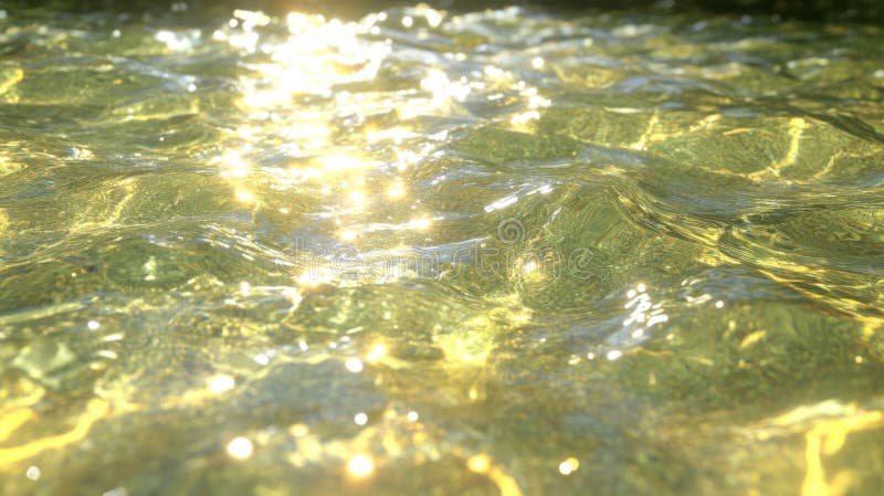 Sunlight Gleaming on Rippling Clear Water Surface Stock Illustration ...