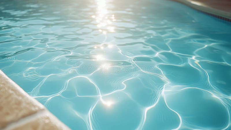 Sunlight Glimmering on Clear Pool Water Surface Stock Illustration ...