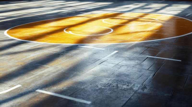 Sunlight Glimpses on Arena Floor, Creating Abstract Patterns and Adding ...