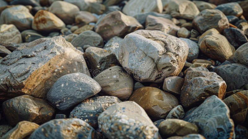 Sunlight Glistens on Pebbles by the Shoreline Stock Illustration ...