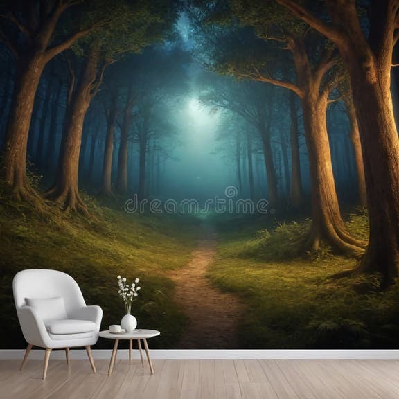 Sunlight in a Green Forest. Forest Sunbeam. Ray of Sunlight in Forest ...