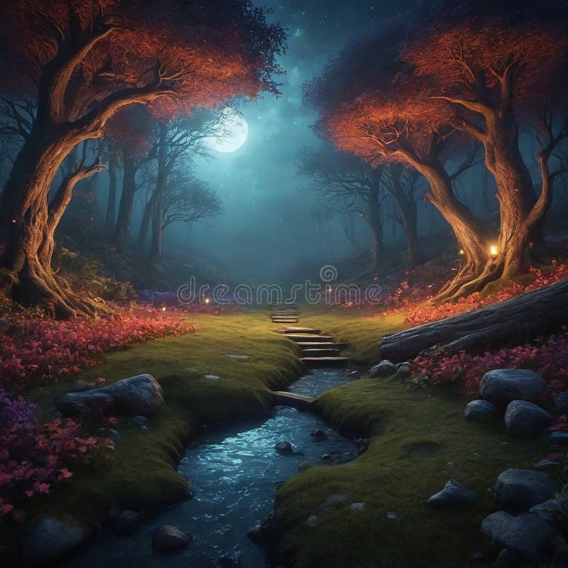 Sunlight in a Green Forest. Forest Sunbeam. Ray of Sunlight in Forest ...