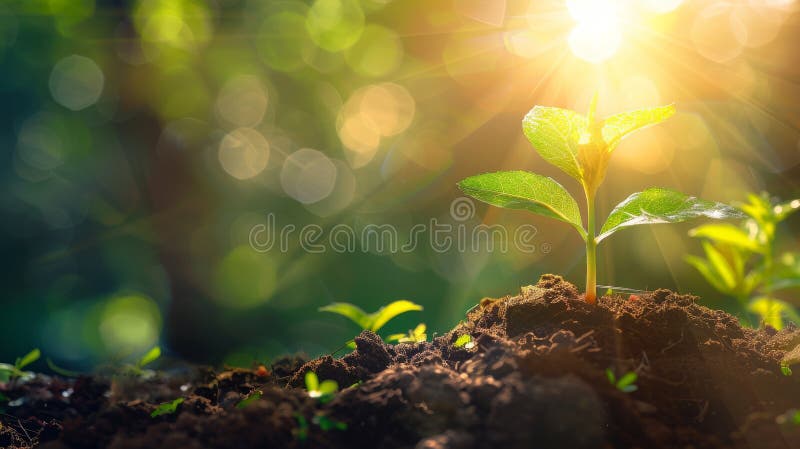 Sunlight Growing on Tree in Garden. Eco Concept Stock Photo - Image of ...