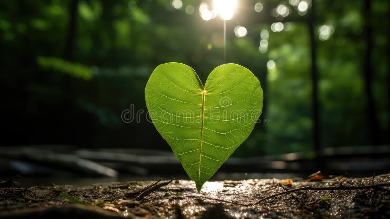 Sunlight heart leaf stock illustration. Illustration of rich - 375866586