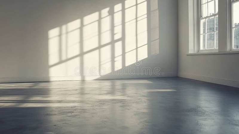 The Sunlight Highlights the Textures of a White Wall, with Shadows ...