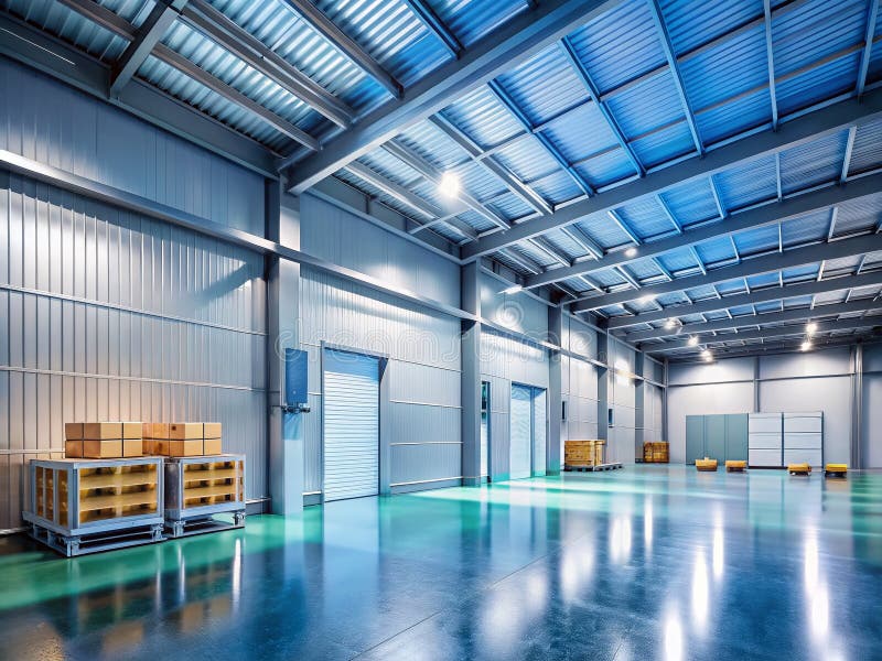 Sunlight Illuminates Insulated Sandwich Panel Walls in a Modern Cold ...