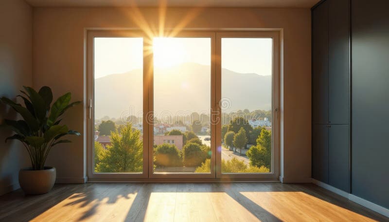 Sunlight Illuminates New Apartment Building Frame, Urban, Blue Sky ...