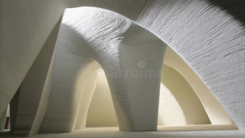 Light Shifting on Modern Architectural Columns in White Material Stock ...