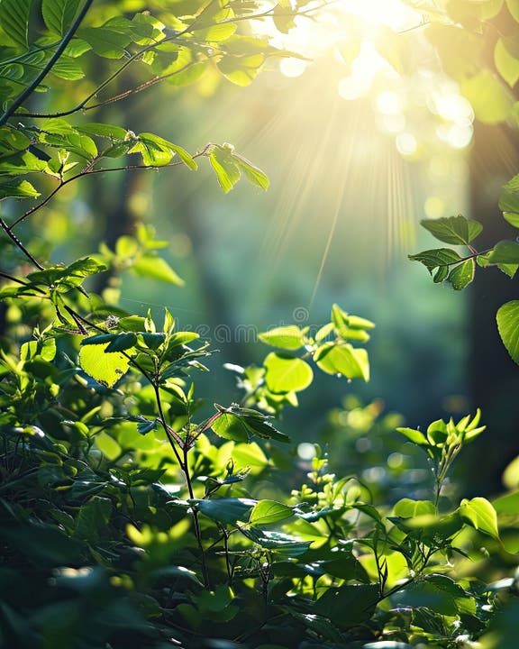 Sunlight Filtering through Tree Leaves Stock Illustration ...